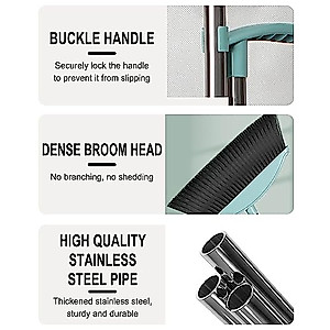 Brooms with Dustpan Combo Set, Lightweight Multifunction Long Handle Brooms and Dustpan Easy to Use, Portable Brooms and Dustpan for Office Home Hotel and Kitchen Floor
