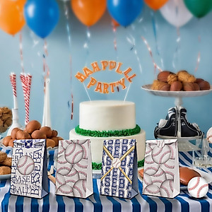 Baseball Party Favor Gift Bags for Birthday, Housewarming, Wedding, thank you bags，snack bags，Birthdays party favor bags，Celebrations and Sporting Event Graduation, Graduation - Set of 12