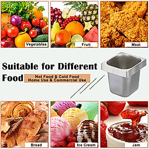 BSTKEY 6 Pack 1/6 Size 6 Inch Deep Hotel Pan, Stainless Steel Steam Table Pan, Stackable Catering Pan Metal Pan Commercial Food Pans for Kitchen Restaurant Buffet Party Supplies