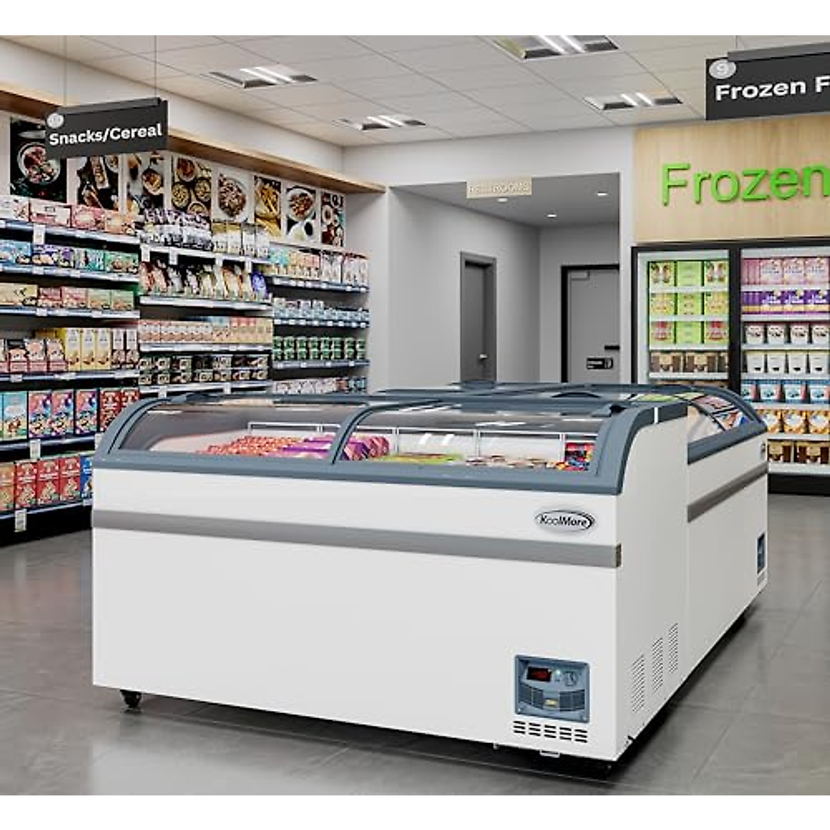 KoolMore KM-ISCF-58MD 58-inch Manual Defrost Island Chest Freezer with 14 cu. ft. in White, ETL Listed