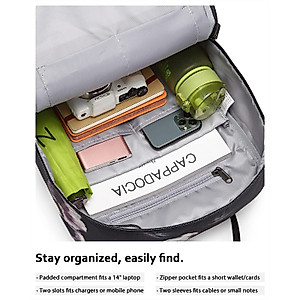 HotStyle BESTIE Floral Backpack, Stylish Bag for College Travel Work Everyday, Black