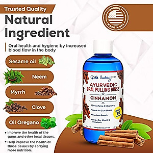 Dale Audrey Oil Pulling for Teeth and Gums | Cinnamon Flavored Organic Sesame Oil Pulling | Ayurvedic Oil Pulling Rinse to Whiten Your Teeth & Freshen Your Breath 8 Oz