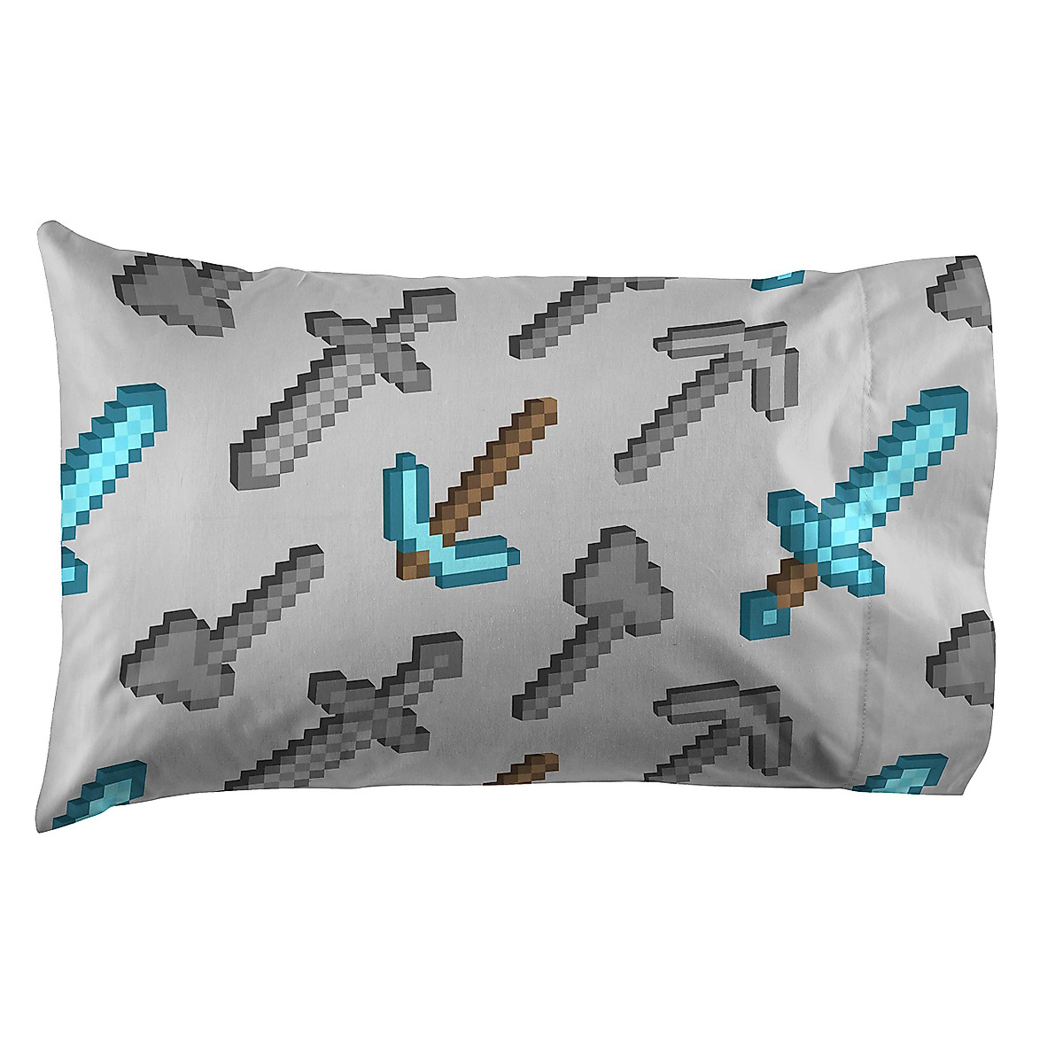 Jay Franco Minecraft Isometric Characters Full Sheet Set - Super Soft and Cozy Kid’s Bedding Features - Fade Resistant Polyester Microfiber Sheets (Official Minecraft Product)