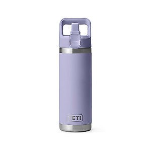 YETI Rambler 18 oz Bottle, Vacuum Insulated, Stainless Steel with Straw Cap, Cosmic Lilac