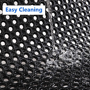 Rubber Door Mat, Anti- Fatigue Drainage Floor Mat, Non-Slip Bath Mat for Kitchen Bathroom Restaurant Bar Garage Garden Industrial, Indoor Outdoor, Black 24" x 36"