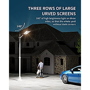 OKPRO Solar Street Lights Outdoor - 1000W Solar Parking Lot Lights, 7000K LED Solar Lights, Dusk to Dawn, Motion Sensor,IP66 Waterproof, Commercial Grade