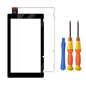 New Version Touch Screen Digitizer Glass Panel Replacement Parts for NS Switch with Tempered Glass Screen Protector and Installation Tool（LCD is not included）(Remove 2 Sides Films Before Installation)