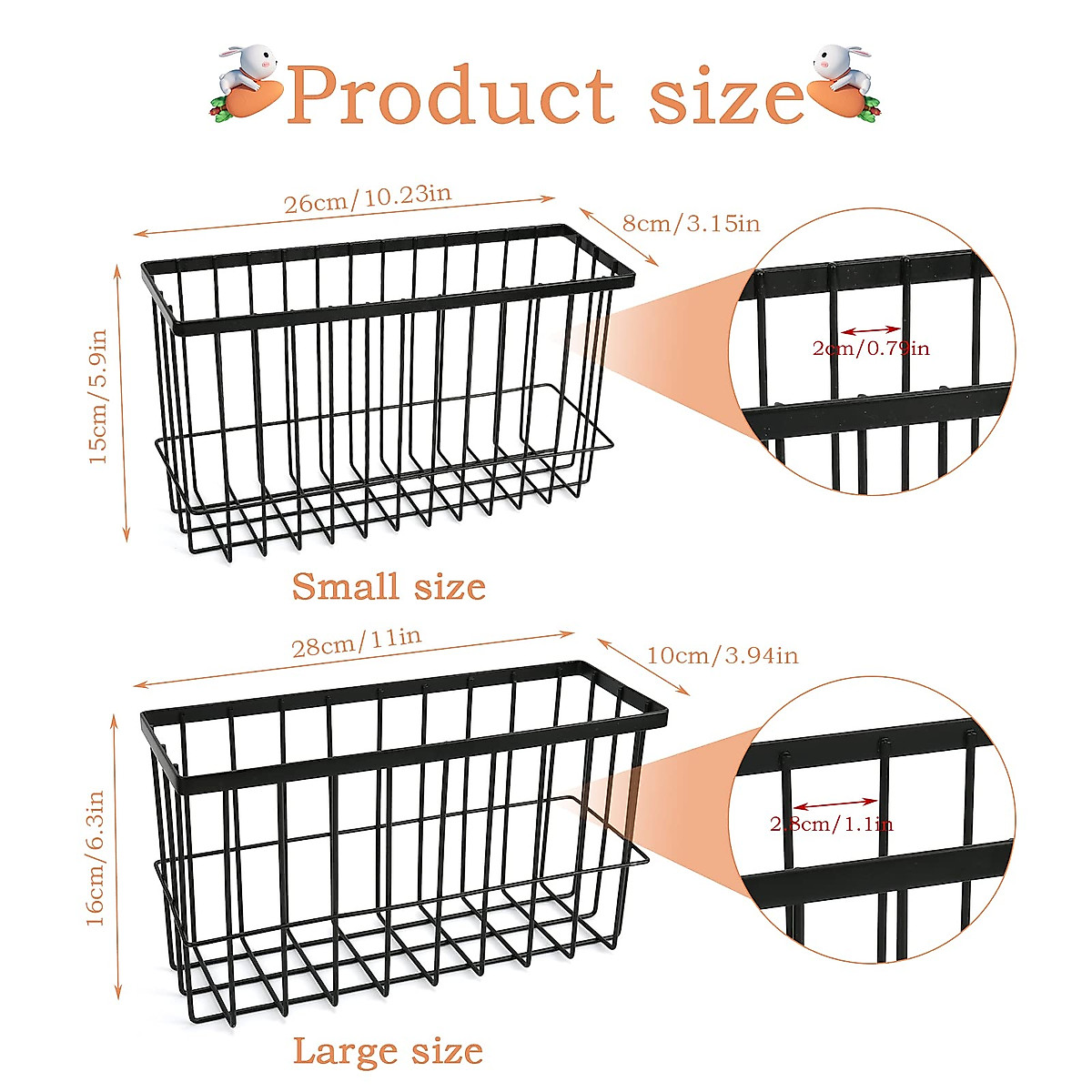2PCS Rabbit Hay Feeder Guinea Pig Hay Feeder with Heavy Duty Metal Frame hay Rack Pet Grass Feeder Small Animal Basket with Hook Metal Feeding Rack for Rabbits Guinea Pigs Chinchillas Timothy