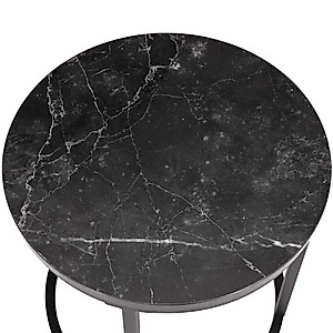 Ball & Cast Side End Table, 15.25" Dia, Black