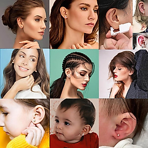 prgislew Ear Piercing Gun Kit 18Pcs Disposable Ear Piercing Kit Including 6Pcs Self Ear Piercing Gun with 6Pcs Built-in Earrings Stud 6Pcs Clean Tools for Ear Cartilage Tragus Helix Piercing Kit