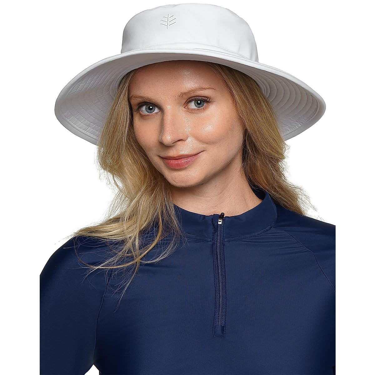 Coolibar UPF 50+ Women's Brittany Beach Hat - Sun Protective (One Size- White)