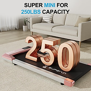 SupeRun Walking Pad, Under Desk Treadmill, 3 in 1 Portable Treadmill with Remote Control LED Display, 2.2 HP Quiet Walking Jogging Machine for Office Home Use, 250 Lbs Capacity