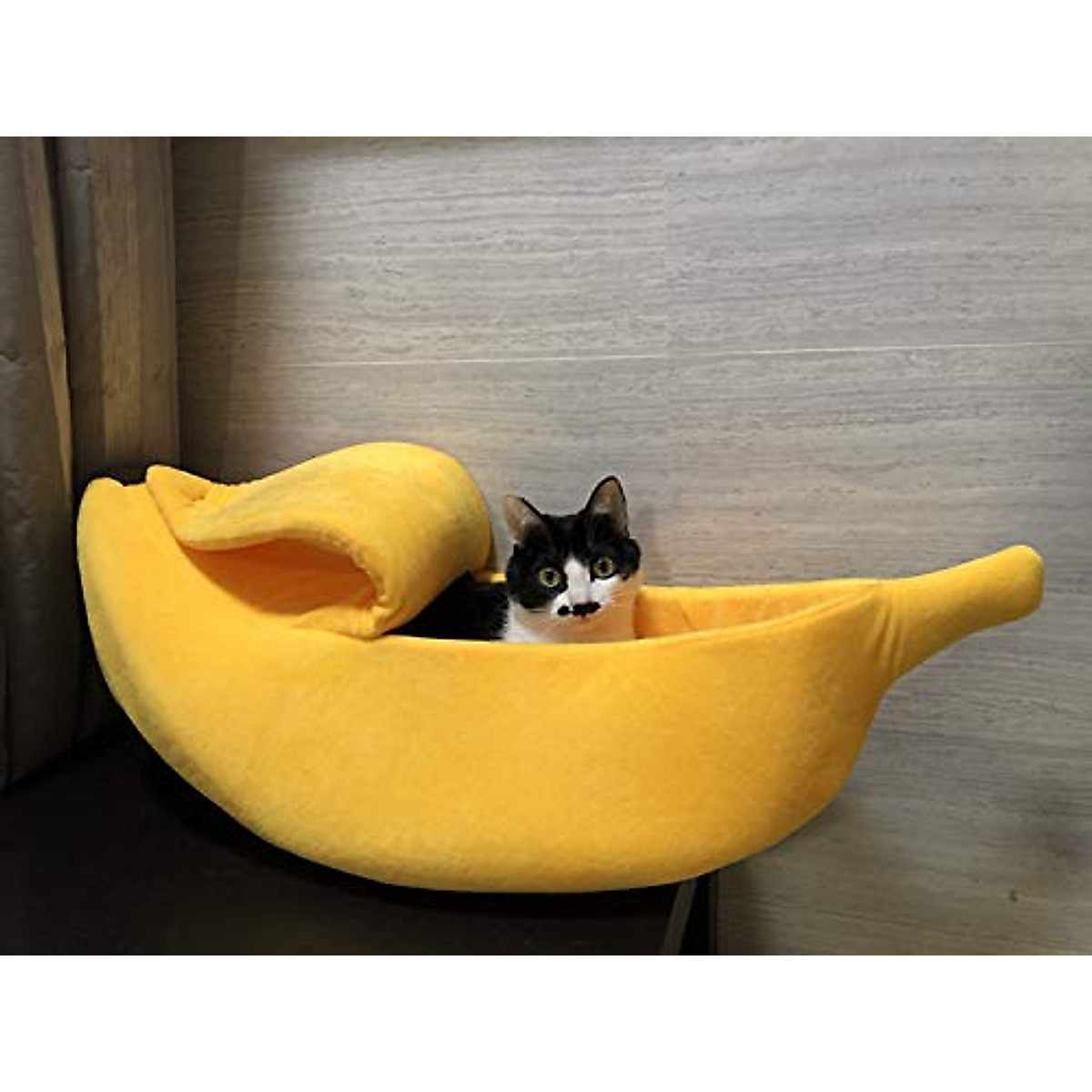 · Petgrow · Cute Banana Cat Bed House Large Size, Christmas Pet Bed Soft Warm Cat Cuddle Bed, Lovely Pet Supplies for Cats Kittens Rabbit Small Dogs Bed,Yellow
