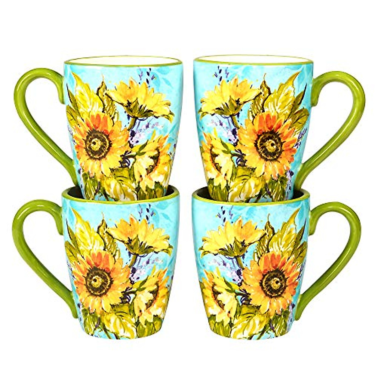 Certified International Sun Garden 26 oz. Mugs, Set of 4, Multicolor