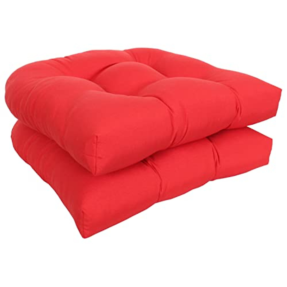 Rulu Set of 2 19"x19"x4" Solid Cherry Outdoor/Indoor Wicker Seat Cushions