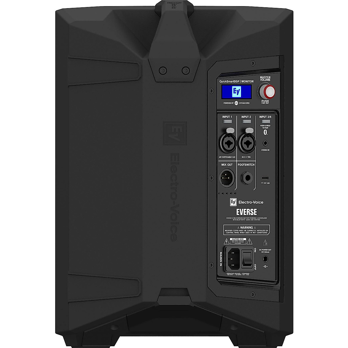 Electro-Voice EVERSE 8 8" 2-Way Battery Powered Loudspeaker with Bluetooth, Automatic Feedback Suppression, and Music Ducking, Black