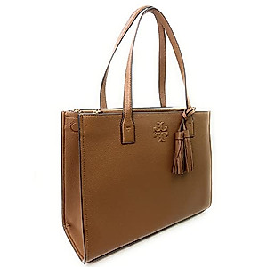 Tory Burch Thea Pebbled Leather Tote (Moose)