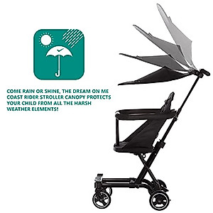 Dream On Me Coast Rider Stroller Canopy for Dream On Me Coast Rider Stroller, Black