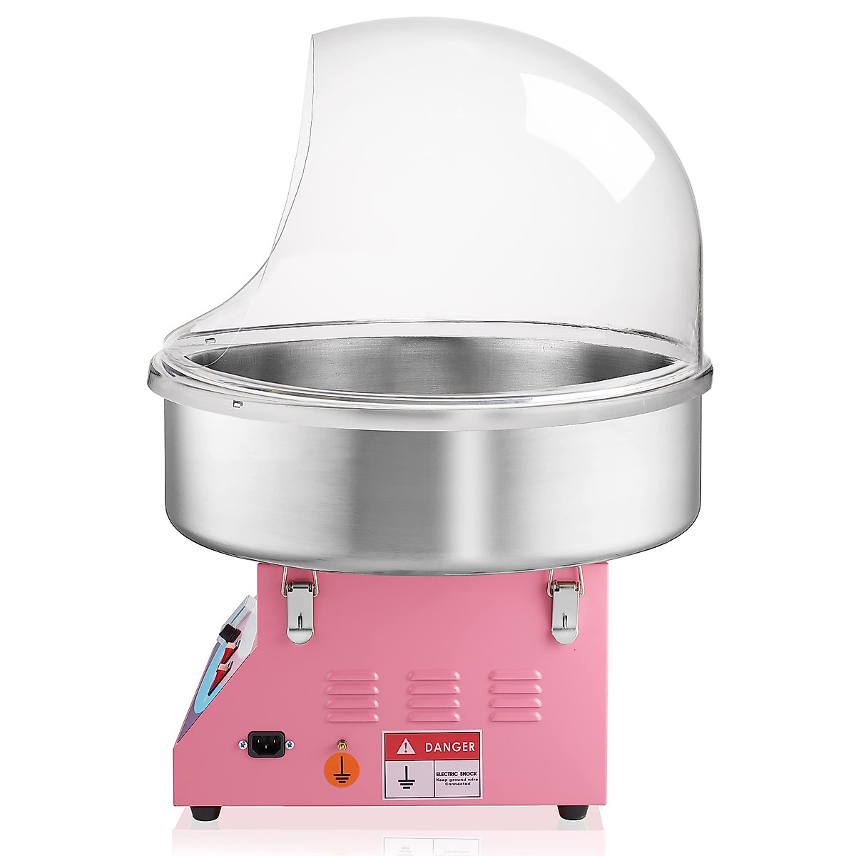 Olde Midway Commercial Quality Cotton Candy Machine and Electric Candy Floss Maker with Bubble Shield