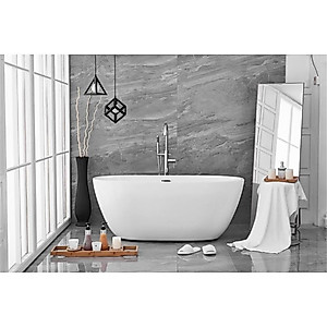 Elegant Decor Indoor Modern 59 inch soaking roll top bathtub in glossy white - 59x28.3x23.2