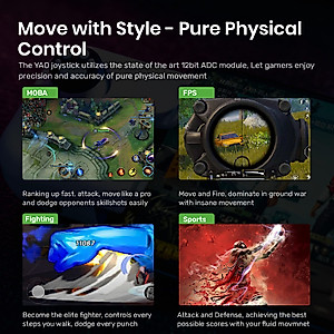 IFYOO YAO L1 Pro Mobile Game Controller Joystick for iPhone (iOS 13.4 or Later), Gaming Gamepad for PUBGG Mobile, Call of Duty Mobile(CODM), Wild Rift, Genshin Impact, with 2 pcs Finger Sleeve - Black