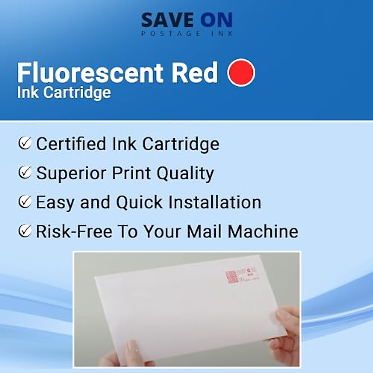 Save On Postage Ink Compatible PB 787-1 Red Postage Machine Ink - Cartridge for Sendpro P/Connect+ Series Mailing System, 787-1 Extra High Yield Red Ink Cartridge - Postage Meter Cartridge