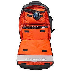 Rockville DJ Laptop/Gear Travel Backpack Bag w/ Headphone Compartment+Dividers, Black