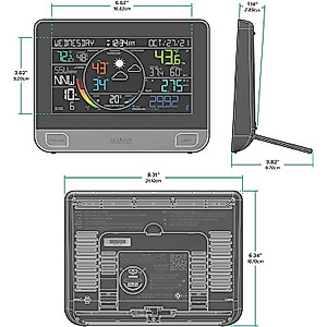 La Crosse Technology Complete Personal Remote Monitoring Wi-Fi Weather Station, Indoor/Outdoor, Temperature and Humidity, Rain Fall Data, Barometer, Black, V61