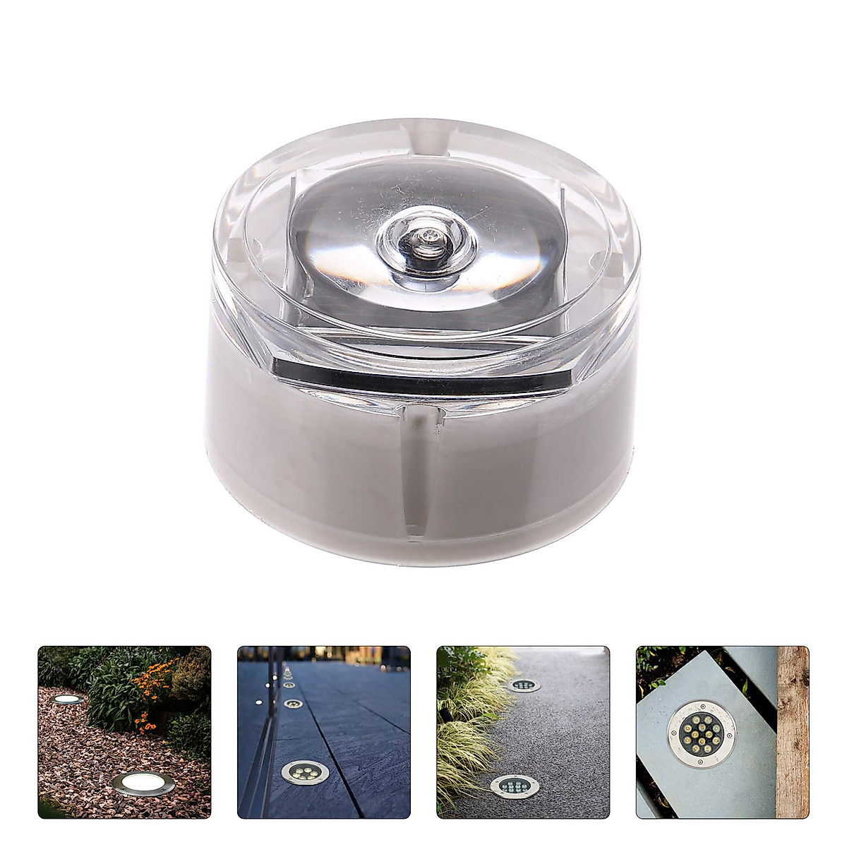 Uonlytech Solar-Powered Yard Lamp Underground Ground Buried Light Outdoor Solar Garden Easy Install Red Waterproof