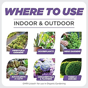 Earth's Ally 3-in-1 Plant Spray Concentrate | Insecticide, Fungicide & Spider Mite Control, for Indoor Houseplants & Outdoor Plants & Gardens - Insect, Pest & Antifungal Treatment, 32oz Concentrate