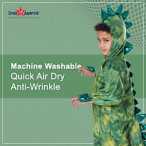 Dress Up America T-Rex Costume for Kids - Dinosaur Costume for Boys and Girls - Green Dino Jumpsuit (Small)