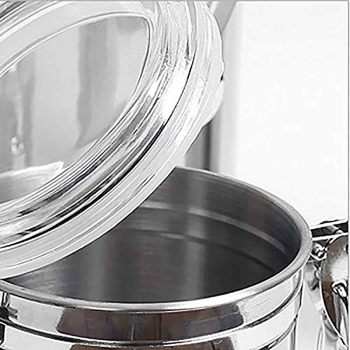SILVERONYX Stainless Steel Canisters for the Kitchen - Beautiful Airtight for Kitchen Counter, Medium 64 fl oz, Food Storage Container, Tea Coffee Sugar Flour Canisters Medium 64oz - 4 Piece