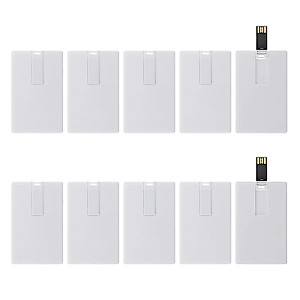 Custom Logo USB Flash Drives Credit Card Bank Card Shape Logo Personalized Flash Drive Thumb Drive Memory Stick Key Credit USB Drive - Bulk Flash Drives, White Card(16 GB, 50 Pieces)