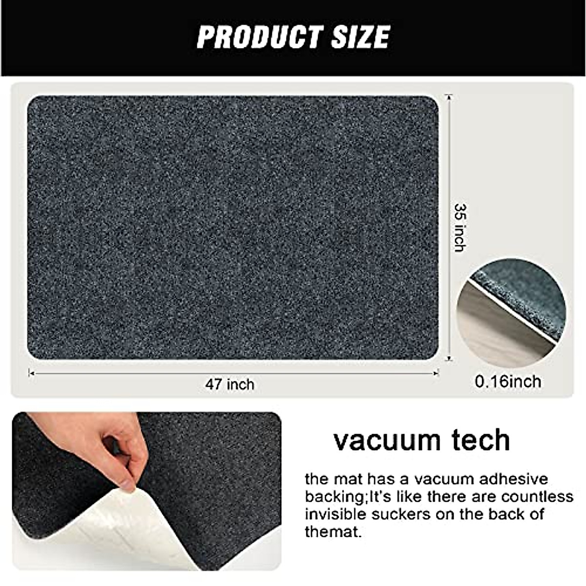 Chair Mat, Chair Rolling Mat, Office Chair Mat for Hardwood Computer Desk Floor Mat Desk Chair Protector, 35 x 47 inches, Upgraded Version Professional Protector Mat (Grey)