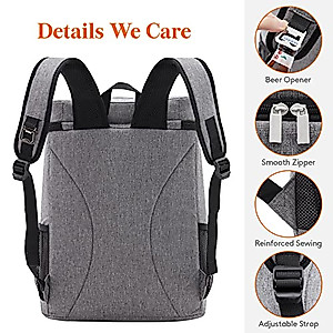 Lifewit 30 Cans Backpack Cooler Waterproof Insulated Soft Lunch Cooler Backpack Lightweight Leakproof Cooler Bag for Men Women Adults for Work Picnics Beach Camping Travel Outdoor Activities, Grey