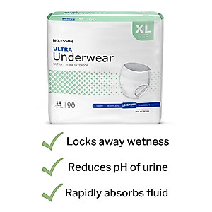 McKesson Ultra Underwear, Incontinence, Heavy Absorbency, XL, 56 Count