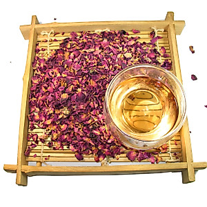 Organic Rose Flower Rose Petals Tea caffeine free herbal tea (Organic Rose Flower 4 OZ)