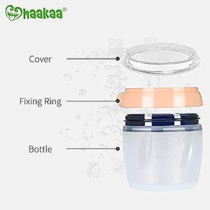 Haakaa Breastmilk Storage Bottle Reusable Wide Neck Silicone Milk Storage Container BPA Free, Nude (5oz, 1 Count)