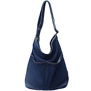 KESYOO Denim Shoulder Bag Purse Womens Hobo Tote Canvas Bag Vintage Crossbody Bag