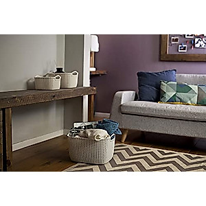 CURVER Basket Knit Rectangular 19L in White, 39.5 x 29.5 x 23.6 cm