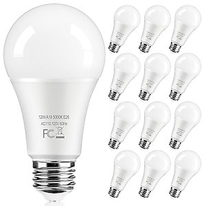 TOBUSA LED Light Bulbs 100 Watt Equivalent, 1400 Lumens Super Bright A19 Daylight White 5000K LED Bulbs, Standard E26 Medium Screw Light Bulbs Non-Dimmable, 25000+Hrs Lifespan, No-Flicker, 12-Pack