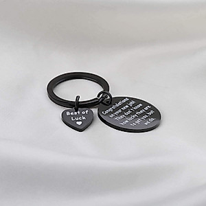 TGBJE New Job Gift Congratulations On Your New Job Keychain Best Of Luck Keychain Coworker Leaving Gift (black New job)