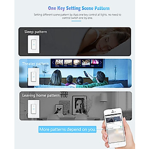 Nexete Smart Wi-Fi Wall Light Switch Compatible with Alexa Google Assistant & IFTTT ,Remote Control, Timing Function No Hub Required (smart light switch 2-Pack