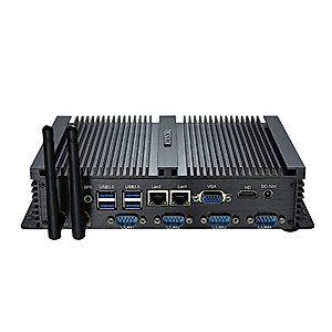 KINGDEL Powerful Mini PC, Fanless Industrial PC, Intel i5 Dual Core CPU, 8GB RAM, 128GB SSD, 2xNICs, 4xUSB 3.0, 4xCOM RS232, HD Port, Metal Case, W-11 Pro