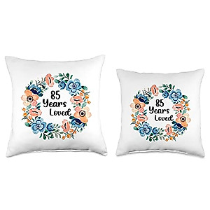 Men Women 85th Birthday Gift Loved Mom Grandma 85 Years Old 85th Birthday Throw Pillow, 18x18, Multicolor