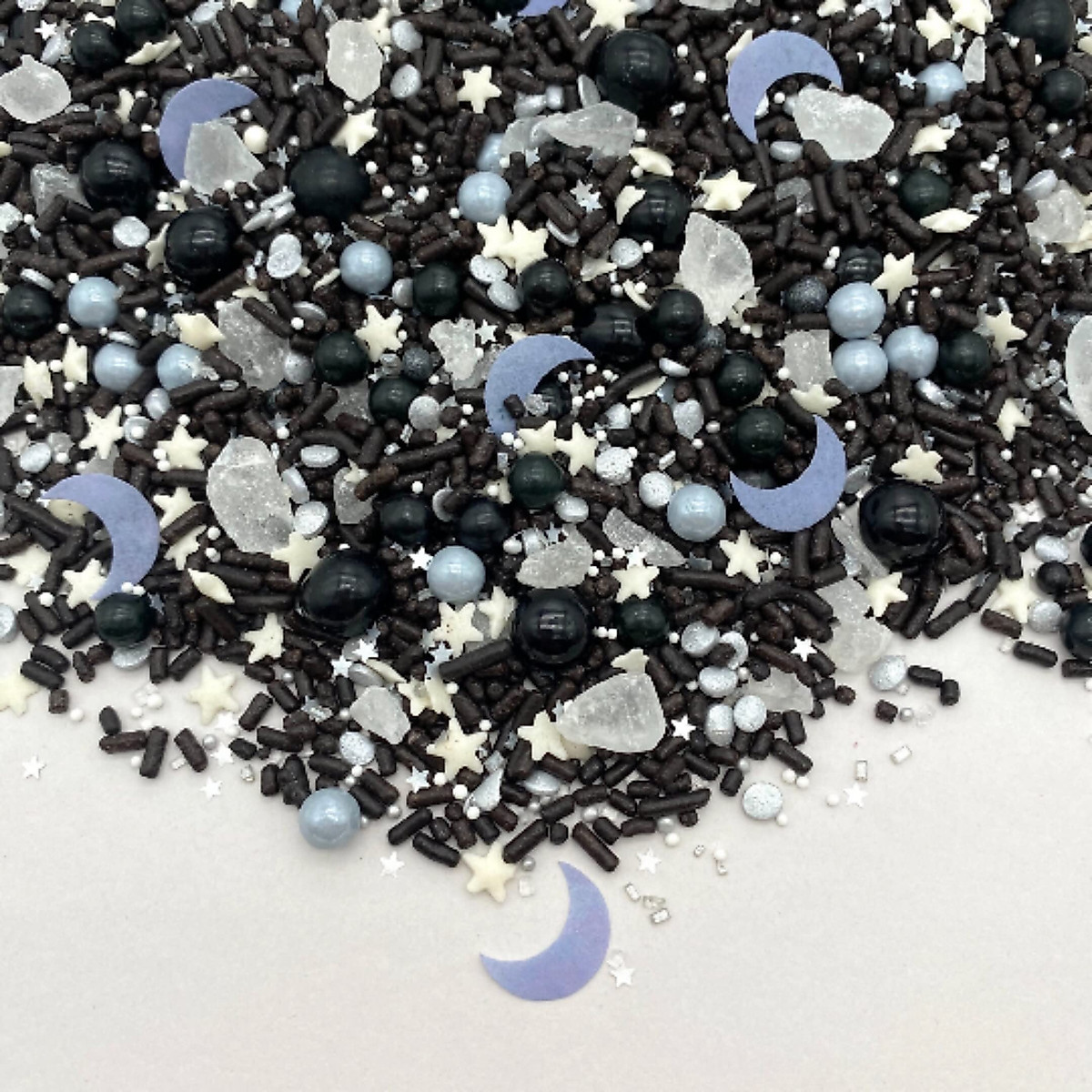 Moon Child Sprinkle Mix by Simply Sucré | Gothic Sprinkles Sprinkles | Star Sprinkles | Edible Sprinkles | 4 oz. 8oz. 16 oz. | Bulk Sprinkles | Galaxy Sprinkles (8 oz jar)