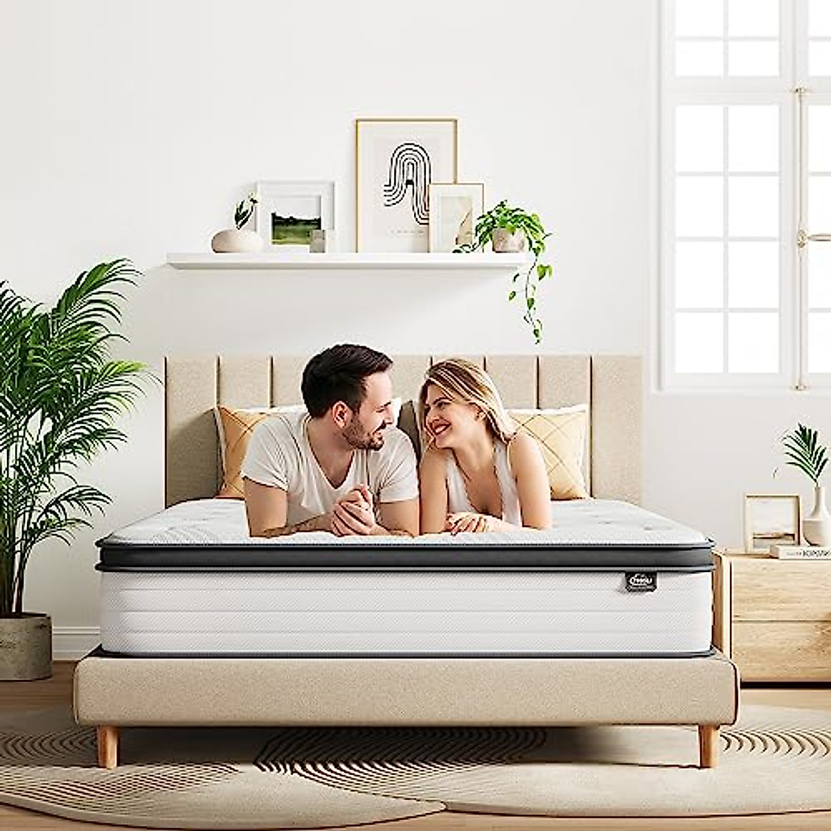TeQsli Twin Mattress, 12 Inch Memory Foam Innerspring Hybrid Mattress in a Box