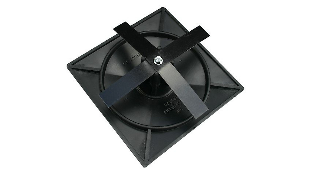 Durable 6" Square Light Pole Top Cap - Black Plastic