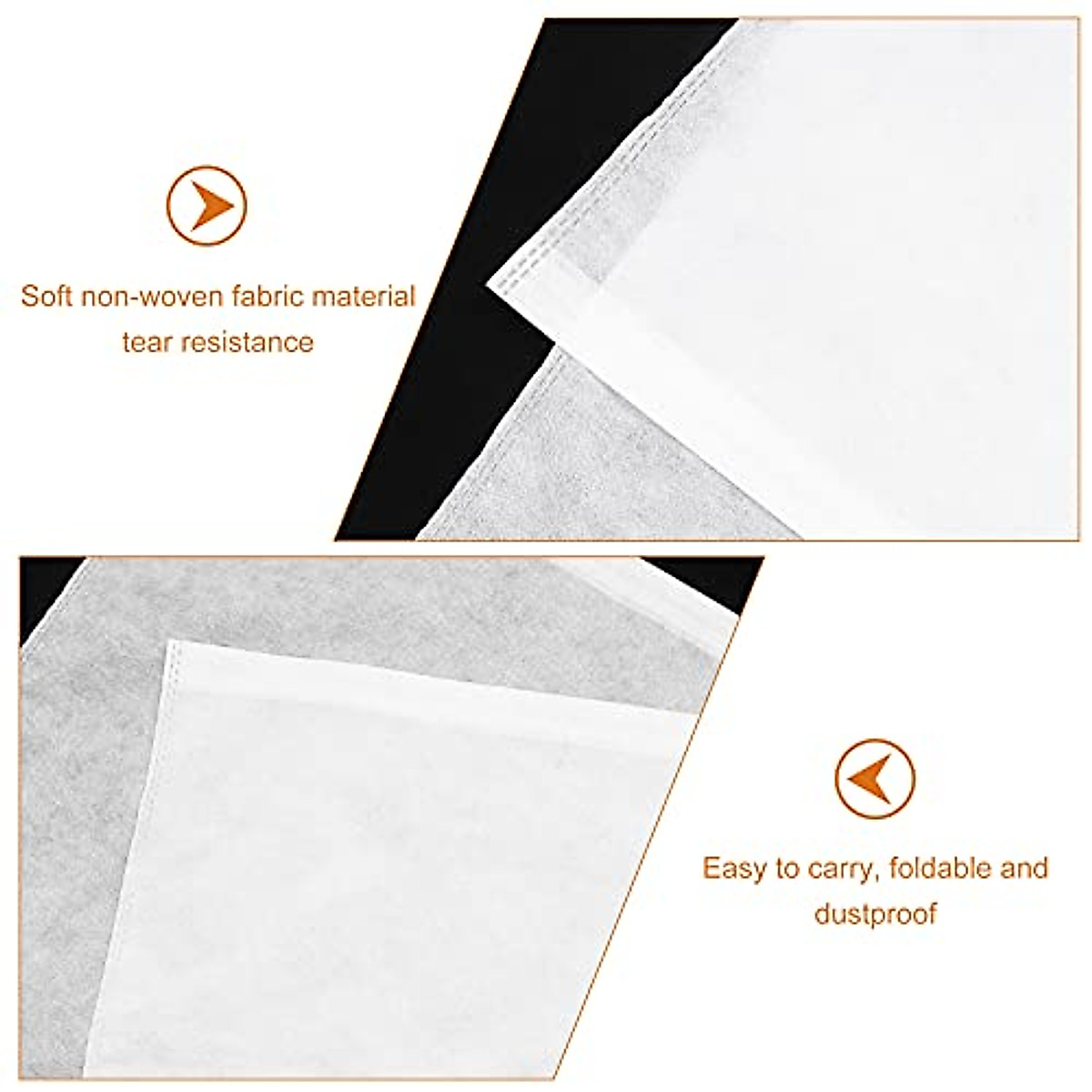 Cabilock 1 Set 50Pcs Non Woven Bags Clothes Purse Shoe Packing Storing White Bags Suit Shirt Bag Protector for Home Shop 70X55CM