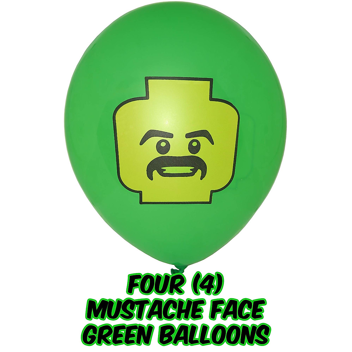 Party Ninja 24 Pack of Colorful 12-inch Birthday Balloons for Building Brick Theme Party - DOUBLE SIDED PRINTS - Character Faces - Happy Birthday Balloons for Boys & Girls Party Supplies…